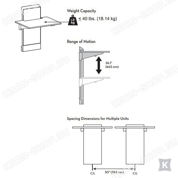 Рабочее место Ergotron 24-804-S893, WorkFit Elevate Sit-Stand Wall Desk